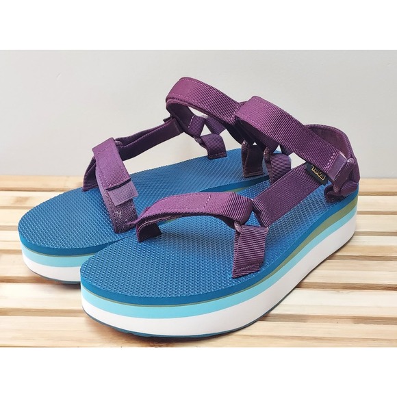 Teva | Shoes | Teva Womens Retro Multi Colored Platform Sandals Size 1 ...